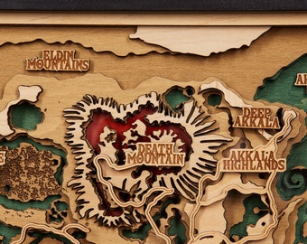 3D Hyrule Map, the Legend of Zelda: Breath of the Wild Map, Handmade ...