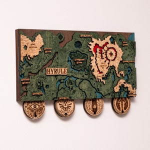 Hyrule 3D Key Holder, Gaming Keychain With Shrines Map BOTW, Best ...