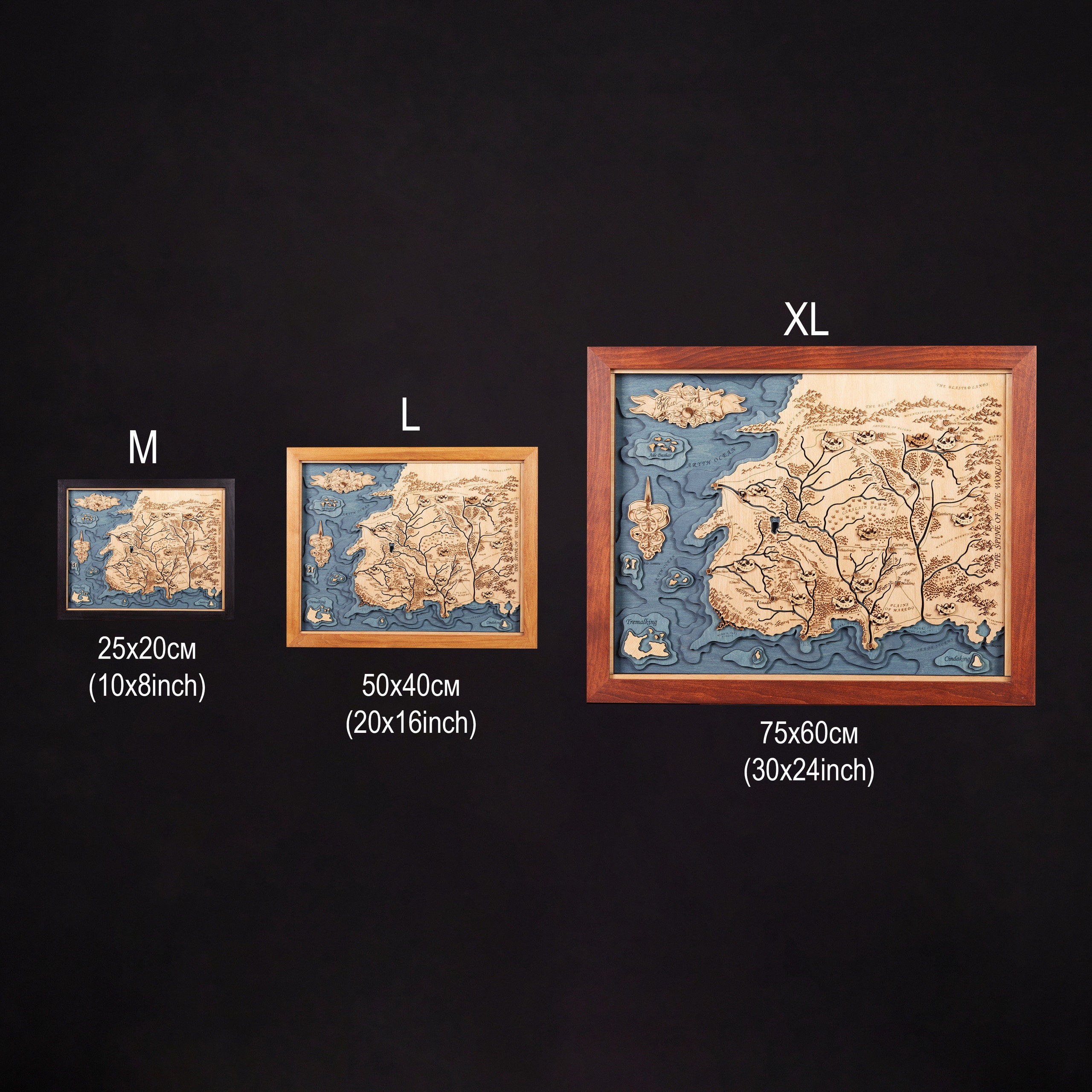 The Wheel of Time 3D Wood Map, Personalised Tar Valon Map, Laser ...