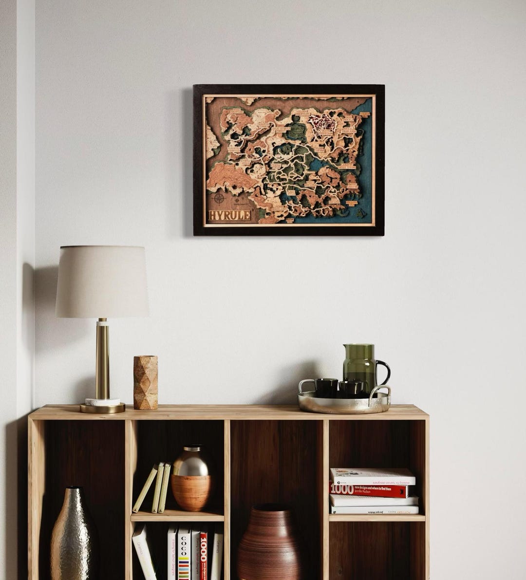 3D Wood Map of the Hyrule, Hightle Detailed TOTK Map, Collectible Video ...