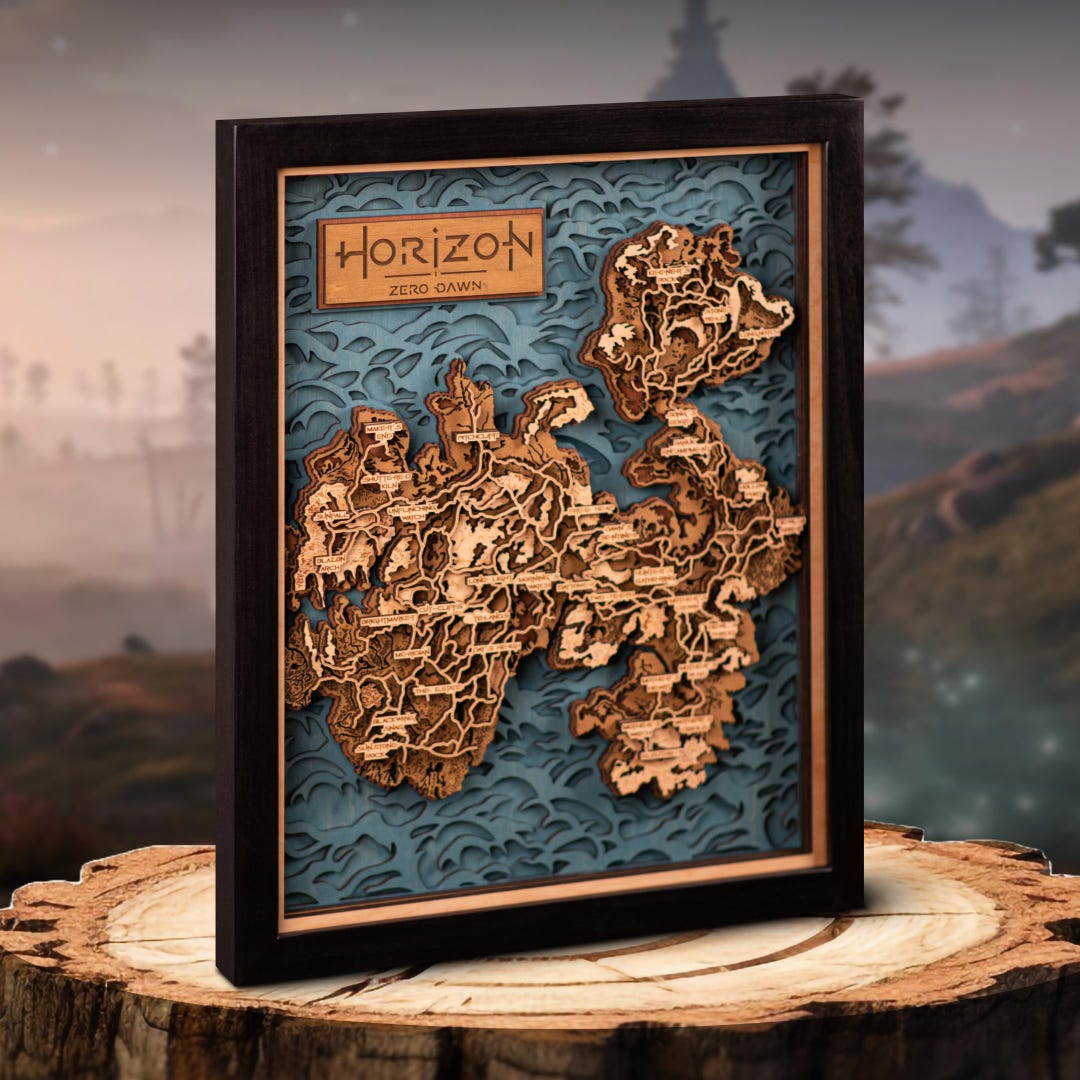 Machine Lands 3D Wooden Map, Perfect Video Game Decor, Sacred Lands 3D ...