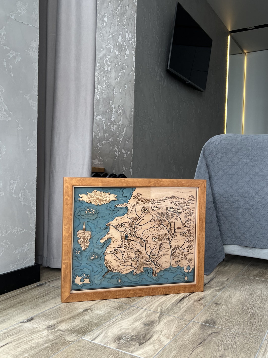 The Wheel of Time 3D Wood Map, Personalised Tar Valon Map, Laser ...