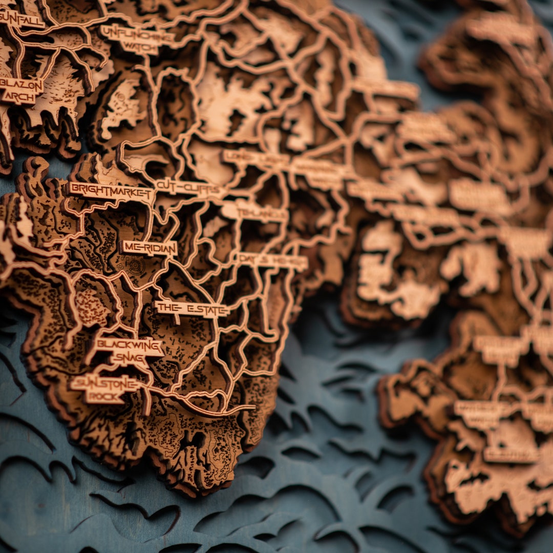 Machine Lands 3D Wooden Map - Etsy