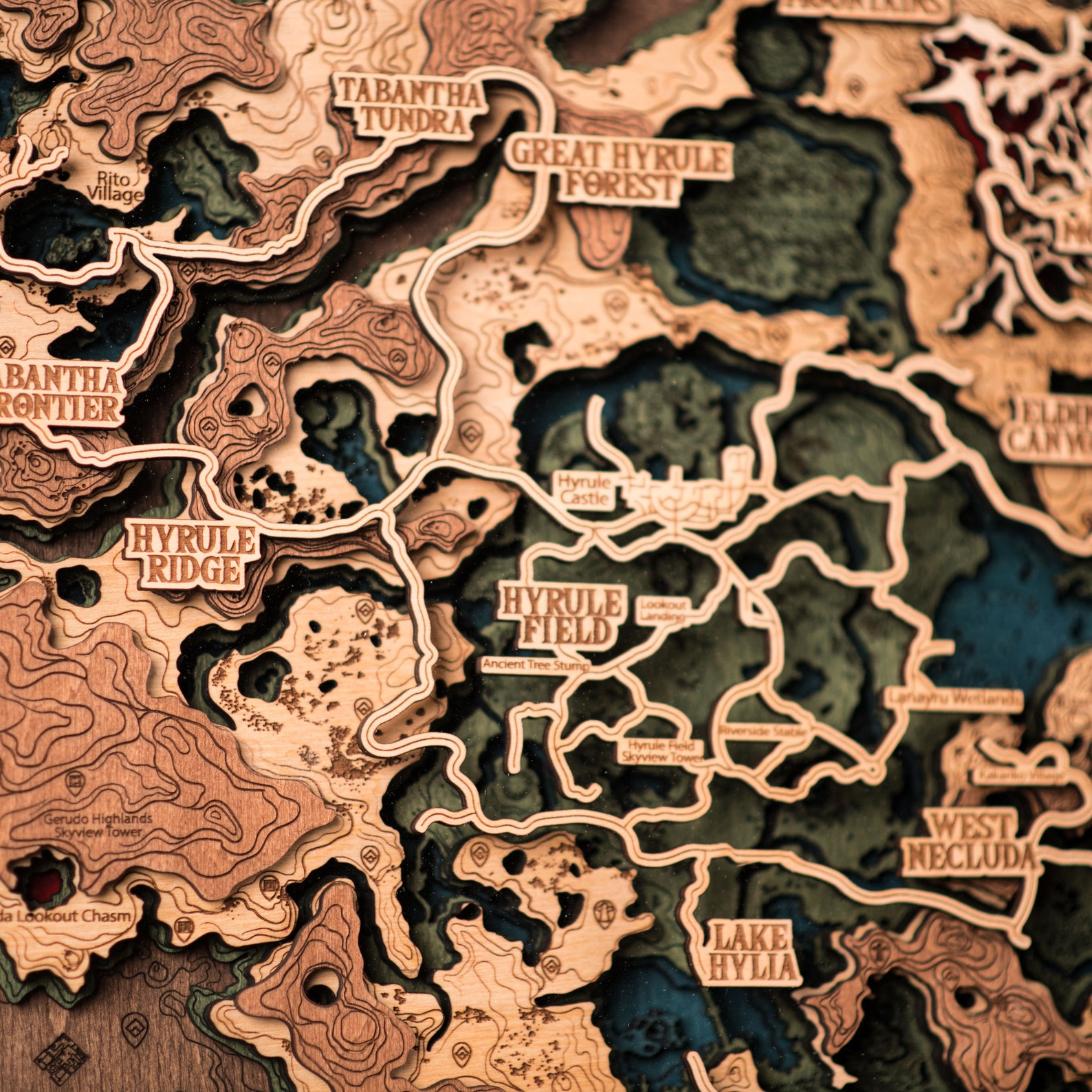 Hyrule Map Gift for Him Hyrule 3D Wood Map - Etsy