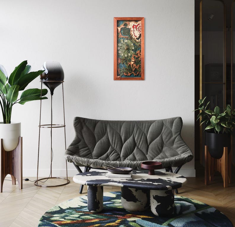 Hyrule 3D Wall Clock, Wooden Game Wall Clock With BOTW & TOTK Map ...