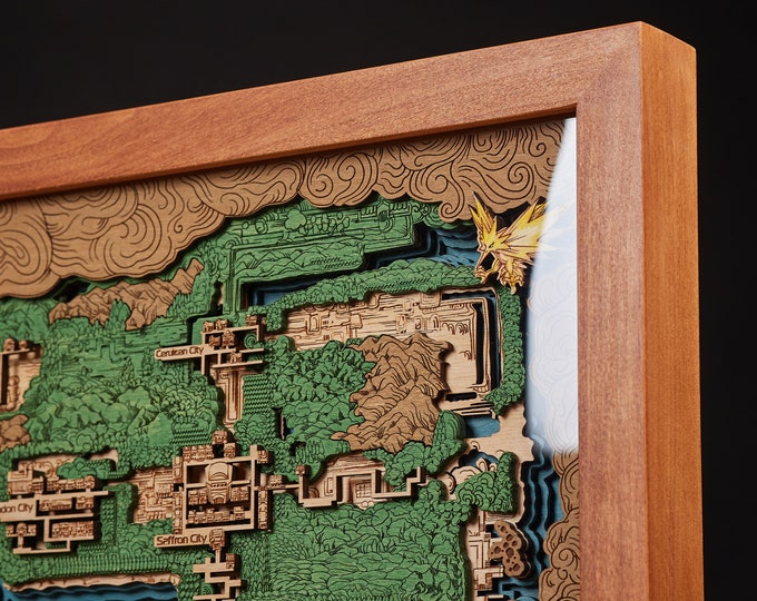 3D Wood Map of the First Region - Etsy