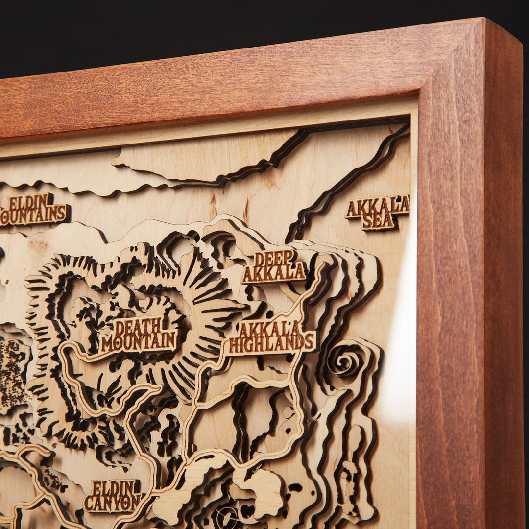 The Hyrule 3D Wooden Map Natural Edition - Etsy