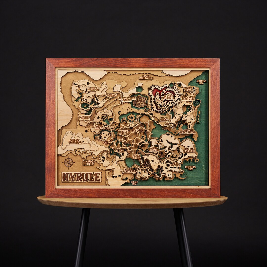 The Hyrule 3D Wooden Map - Etsy