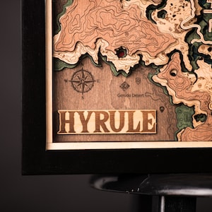 Great Gift for Him - Hyrule 3D Wood Map, Custom, Breath of the Wild Map ...