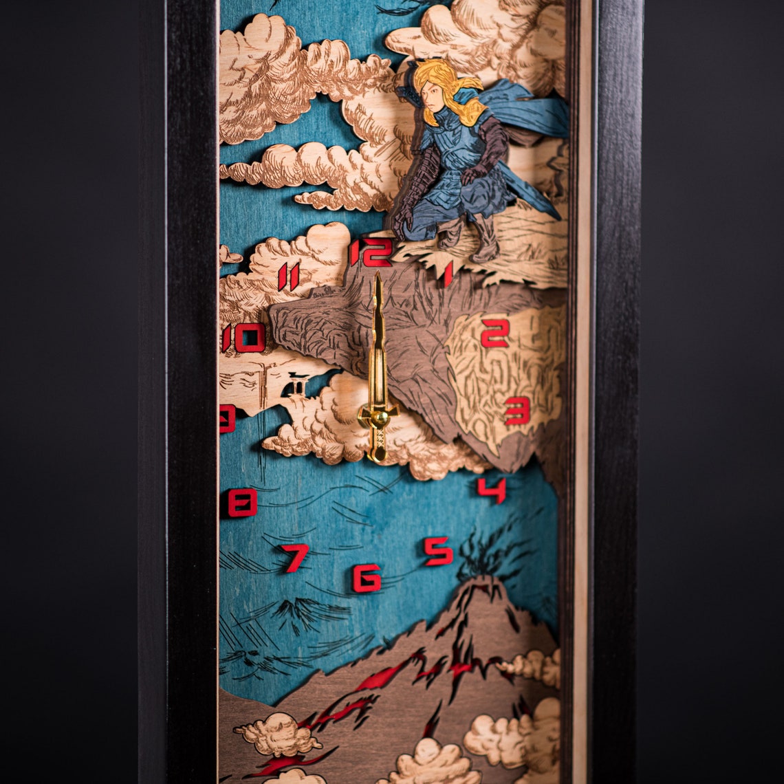 Hyrule 3D Wooden Wall Clock Unique Edition, Fantasy Clock With Breath ...