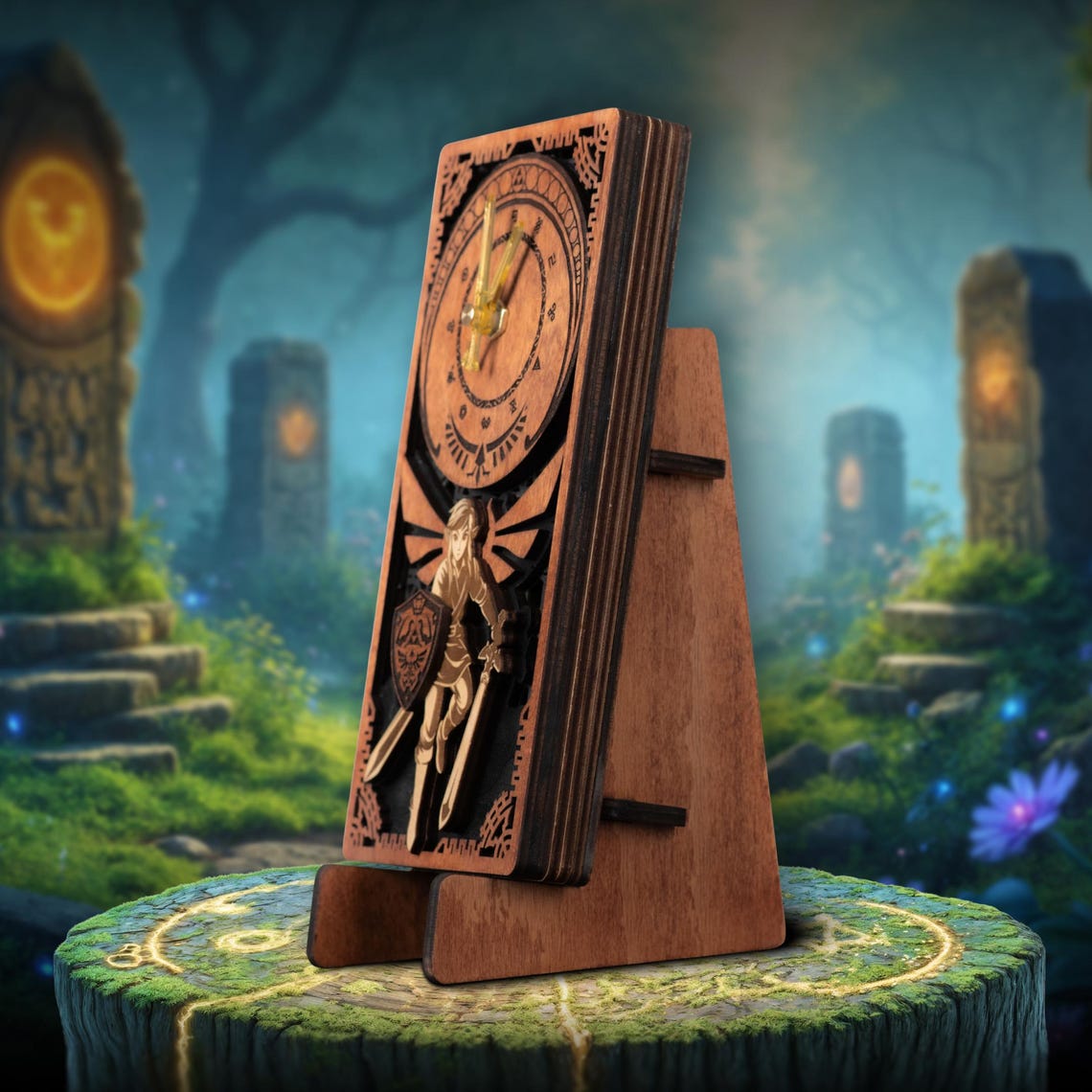 Master Sword Wood Clock, Collectible Video Game Art, 3D Wooden BOTW ...
