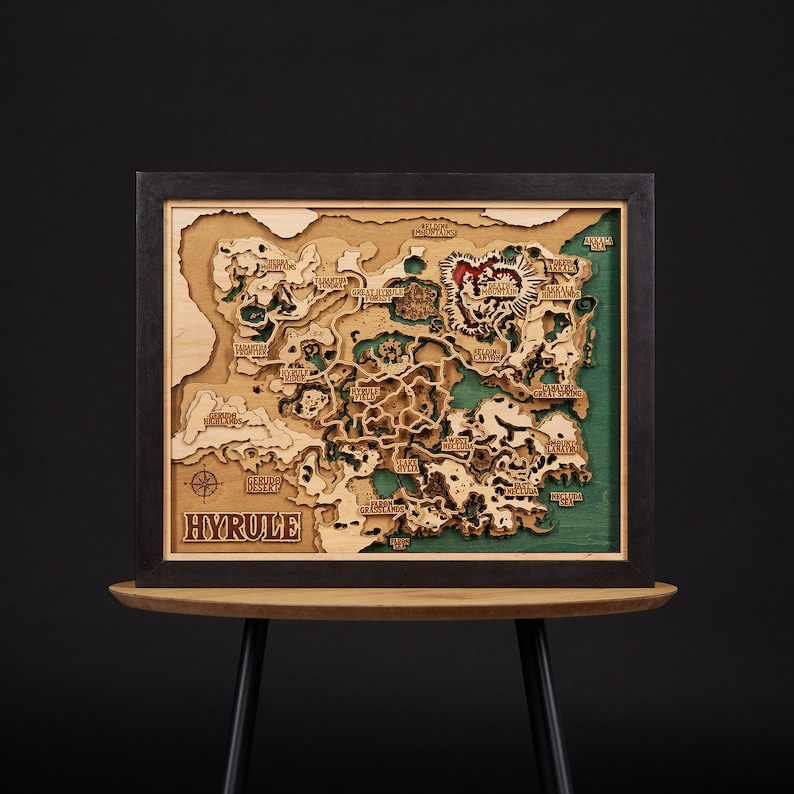 3D Wood Map of the Hyrule - Etsy Australia