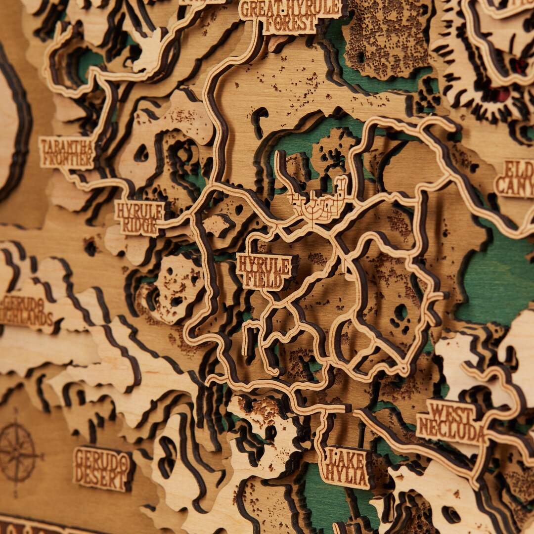 3D Wood Gift - the Hyrule Map - Etsy