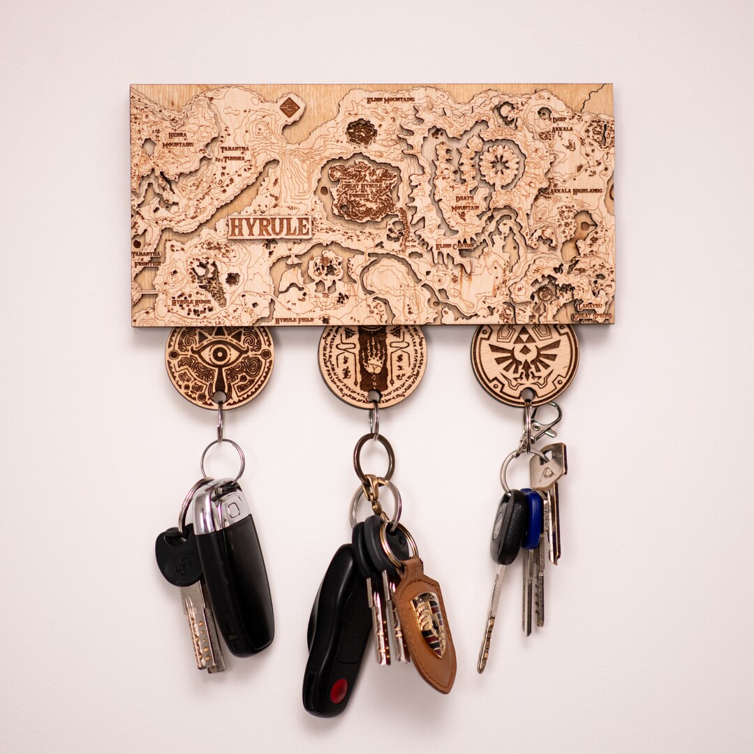 Hyrule 3D Key Holder Natural Edition • Personalized Gift • Tears of the ...