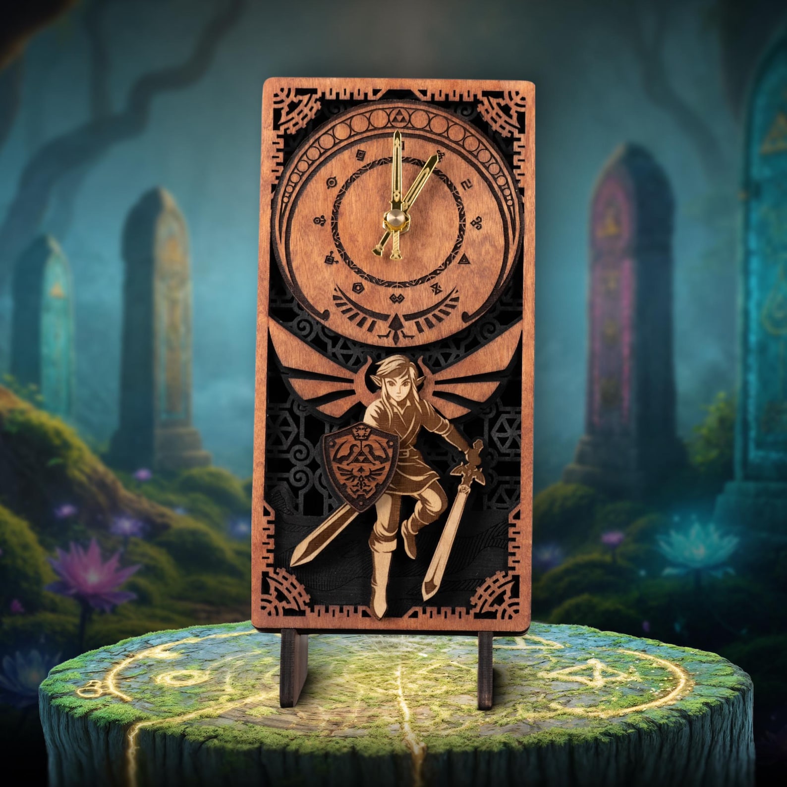Master Sword Wood Clock, Collectible Video Game Art, 3D Wooden BOTW ...