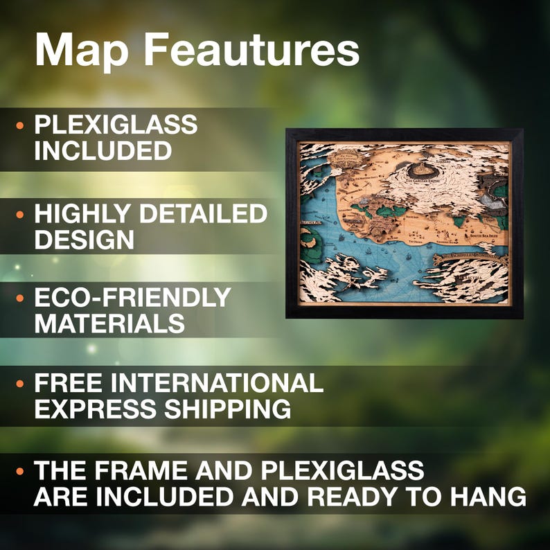 Hydaelyn 3D Wood Map - Hightle Detailed Wooden Video Game Art - Unique ...