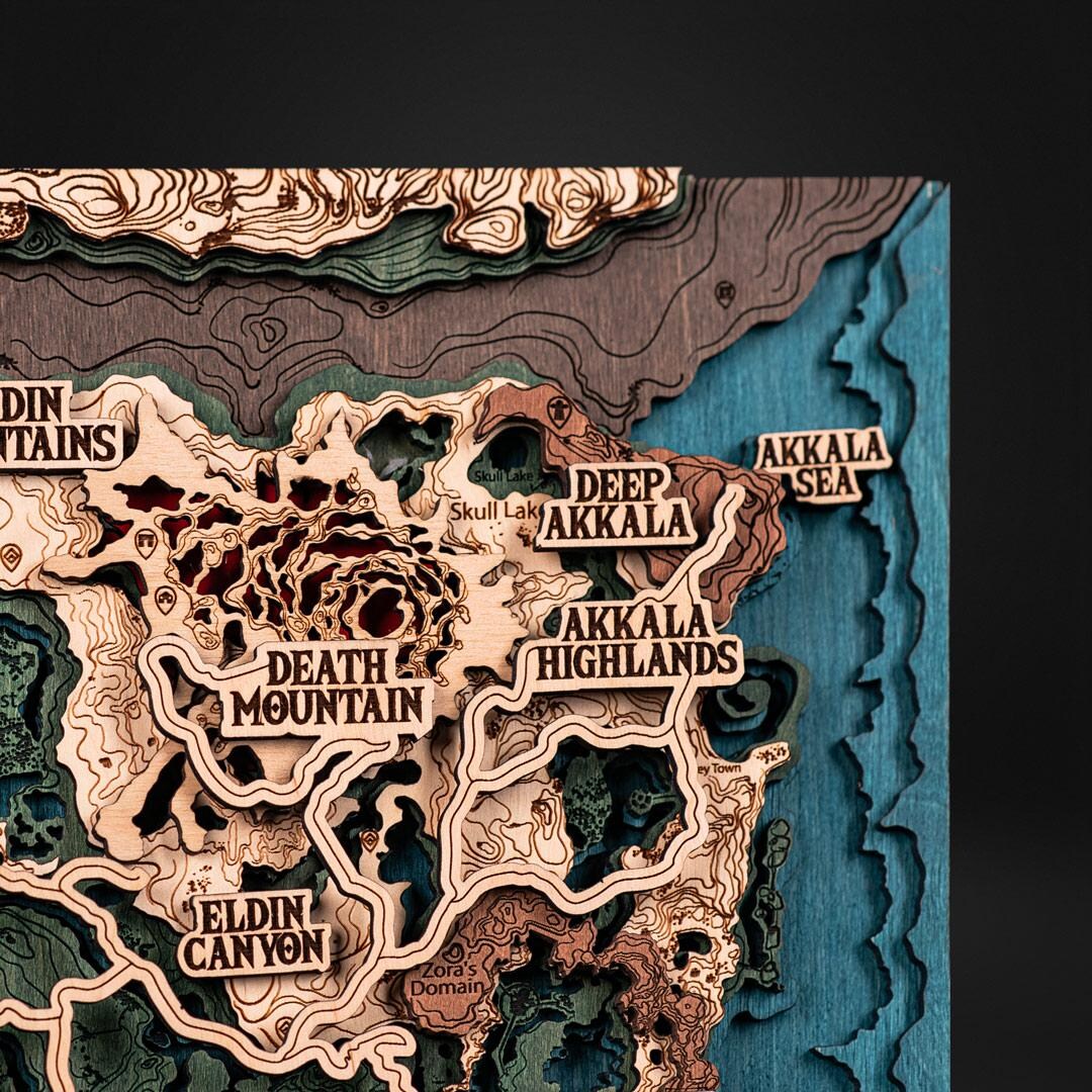 The Hyrule 3D Poster, Hightle Detailed BOTW Shrine Map, Personalized ...