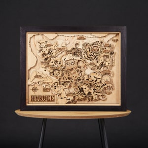 The Hyrule 3D Wooden Map Natural Edition - Etsy