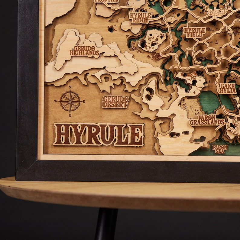 3D Wood Map of the Hyrule, Hightle Detailed BOTW Shrine Map, Perfect ...