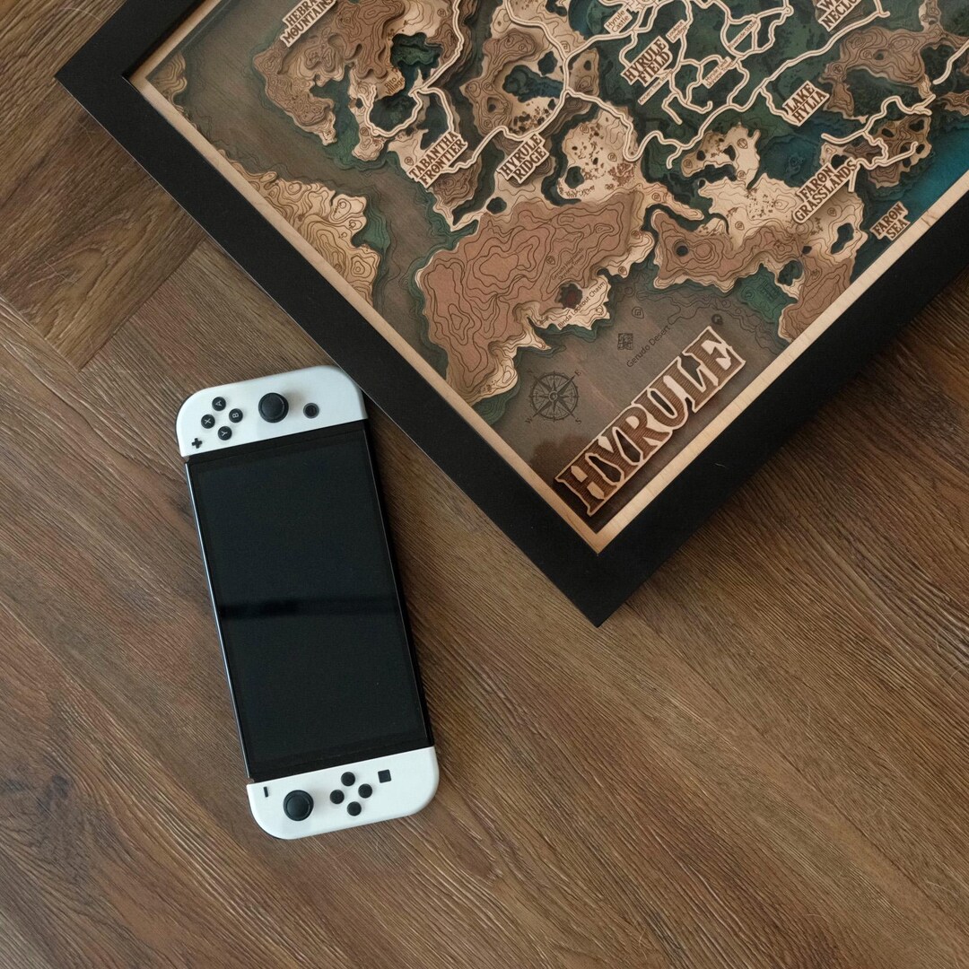 3D Wood Map of the Hyrule, Epic Handmade Wall Art, Fantasy Decor ...