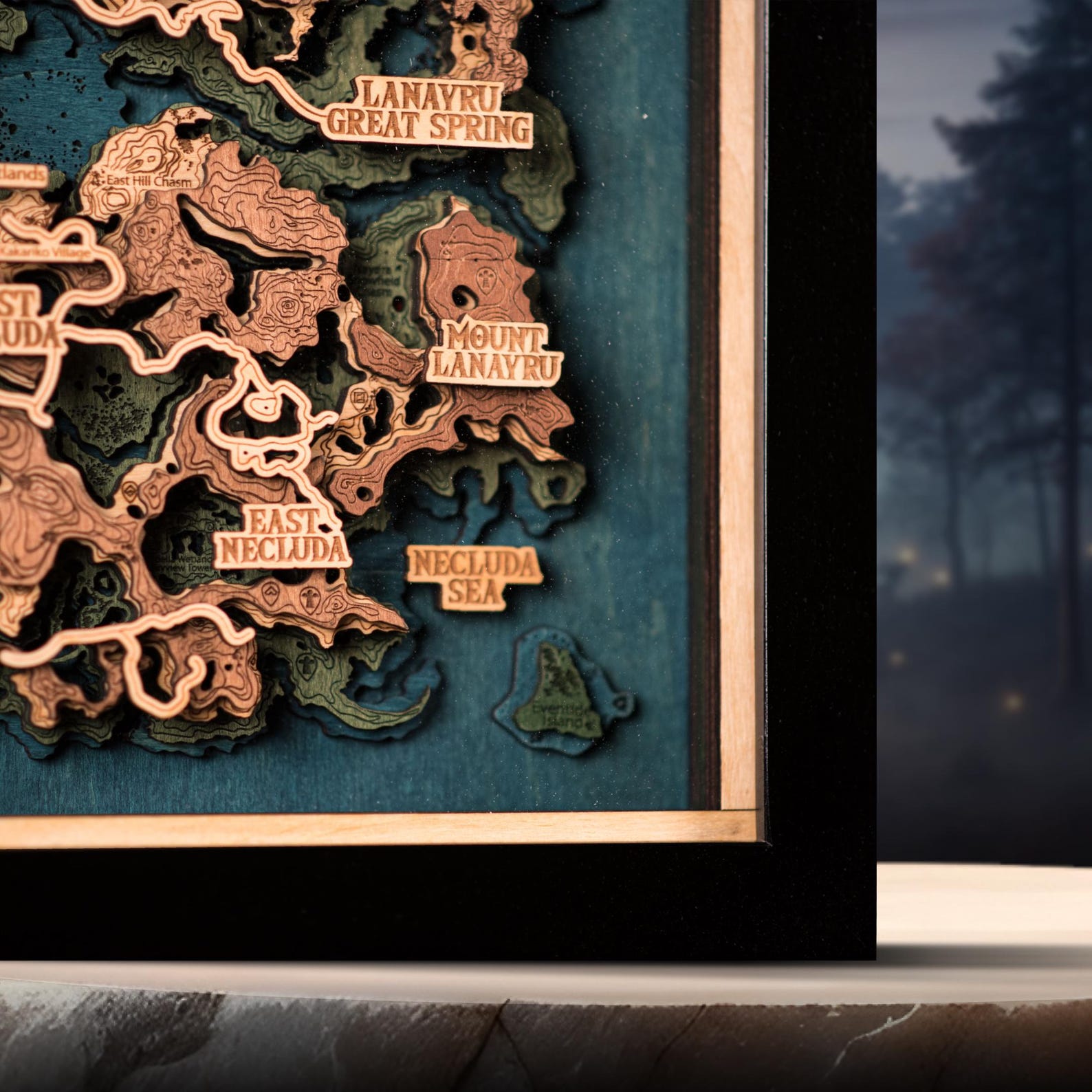 3D Wood Map of the Hyrule, Hightle Detailed BOTW Shrine Map, Perfect ...