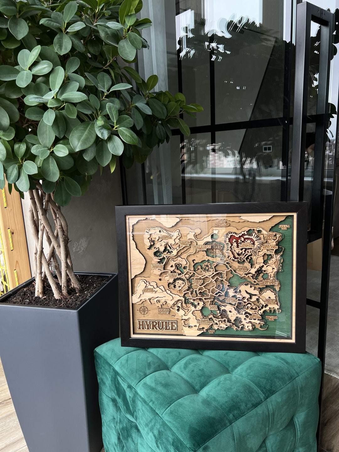 3D Wood Map of the Hyrule, Hightle Detailed BOTW Shrine Map, Perfect ...