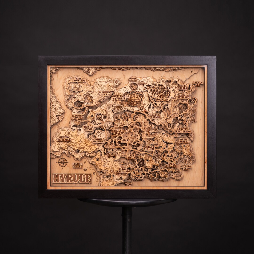 Hyrule 3D Wood Map Natural Edition - Etsy