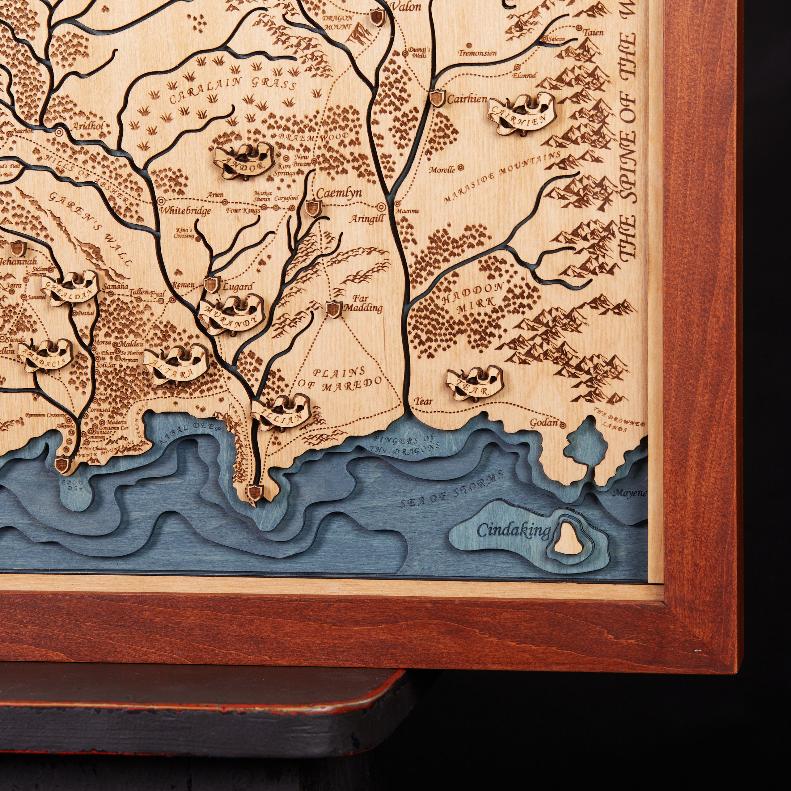 The Wheel of Time 3D Wood Map, Personalised Tar Valon Map, Laser ...