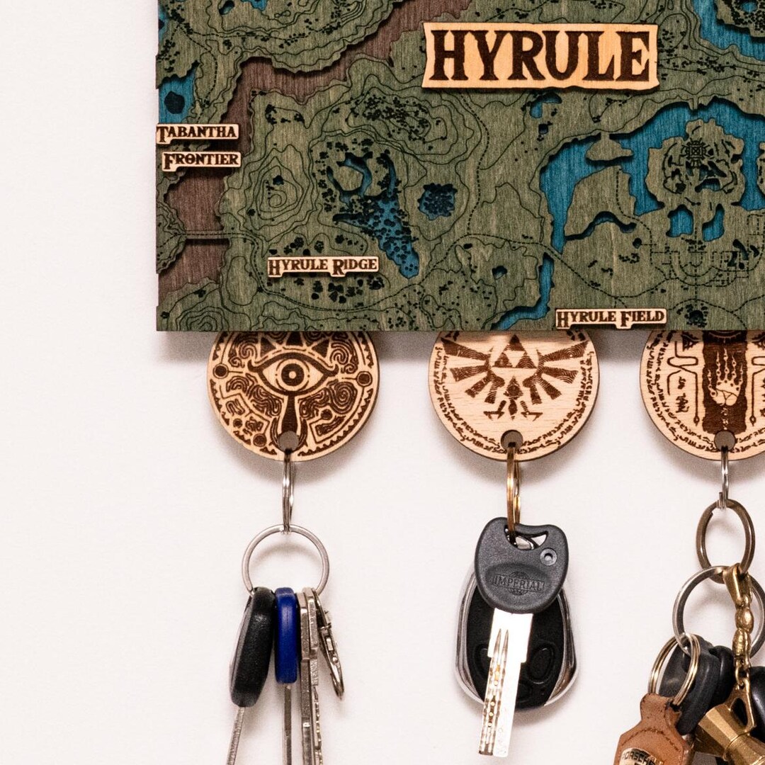 Hyrule 3D Key Holder, Gamer Key Holder With BOTW Shrine Map, Best Gamer ...