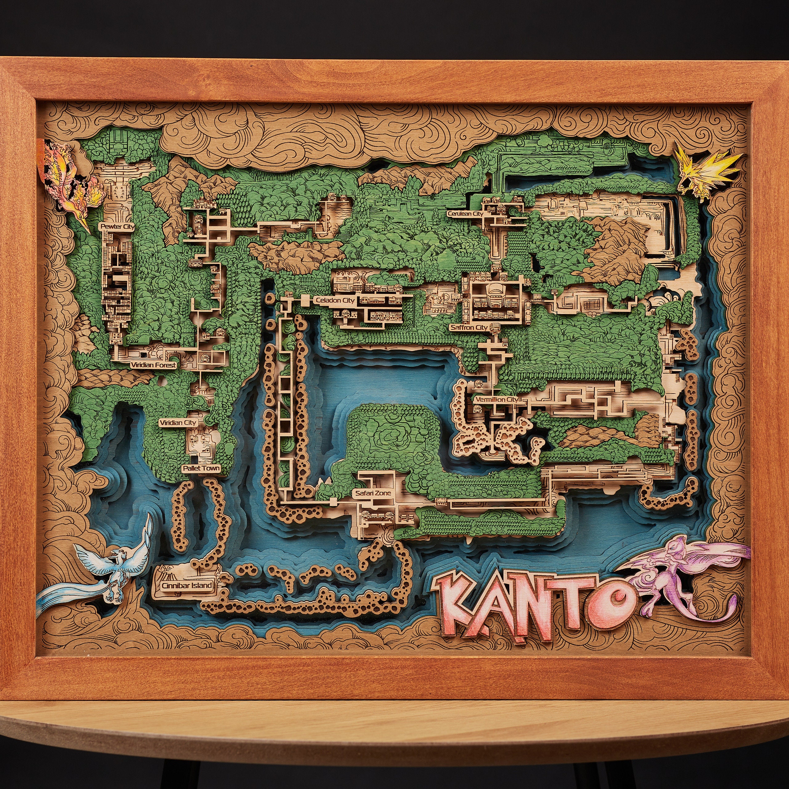 3D Wood Map of the First Region - Etsy