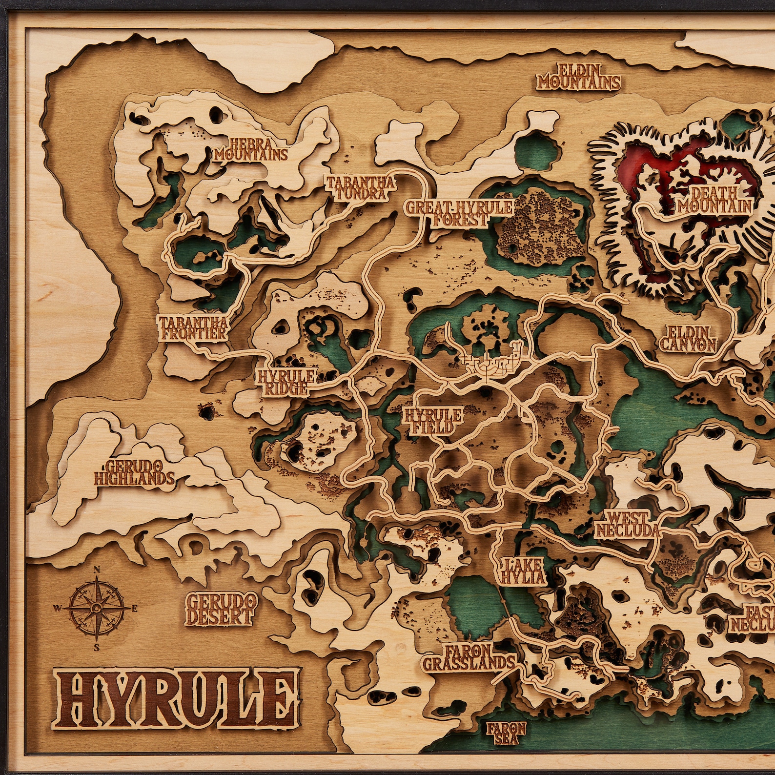3D Wood Map of the Hyrule - Etsy UK