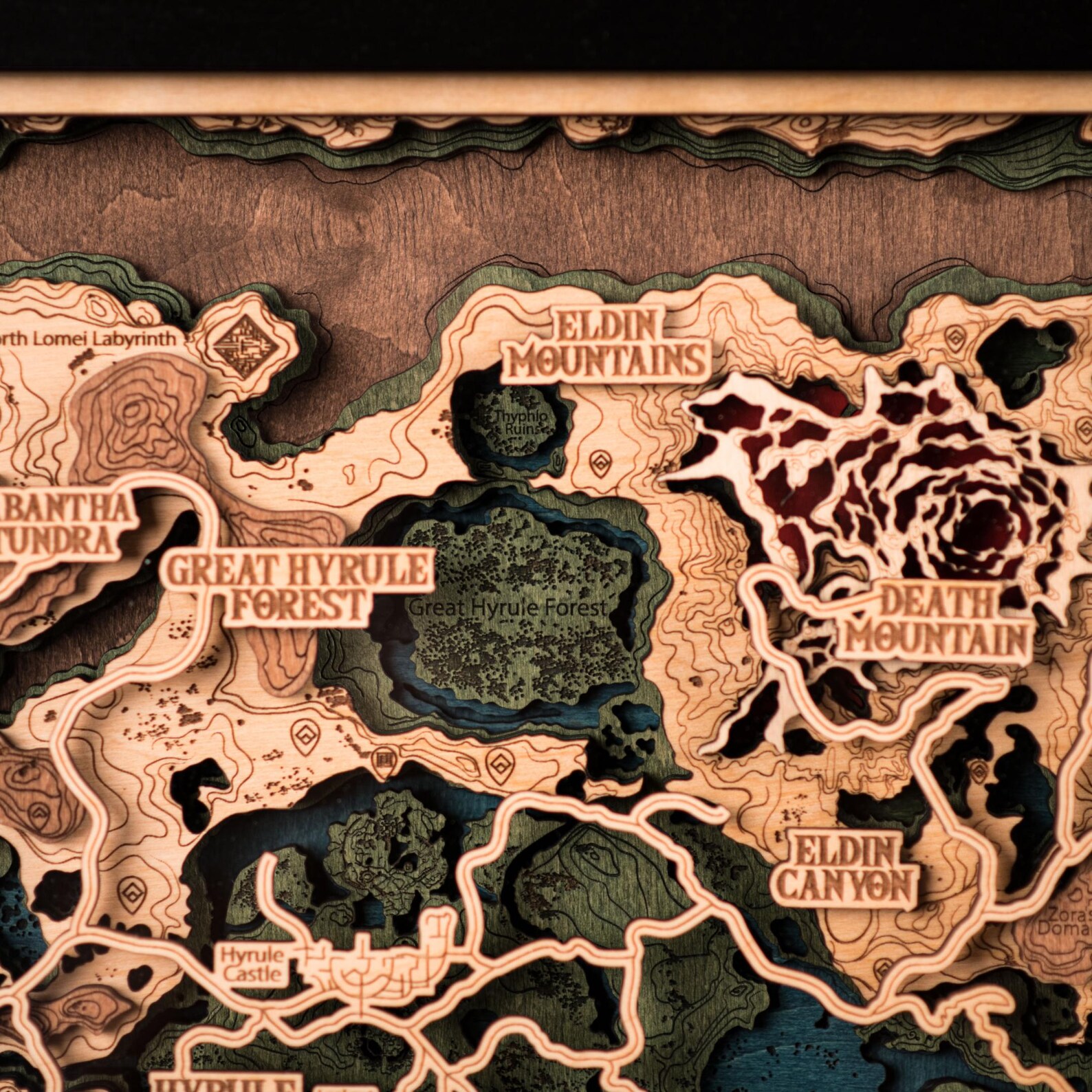 3D Wood Map of the Hyrule, Hightle Detailed BOTW Shrine Map, Perfect ...