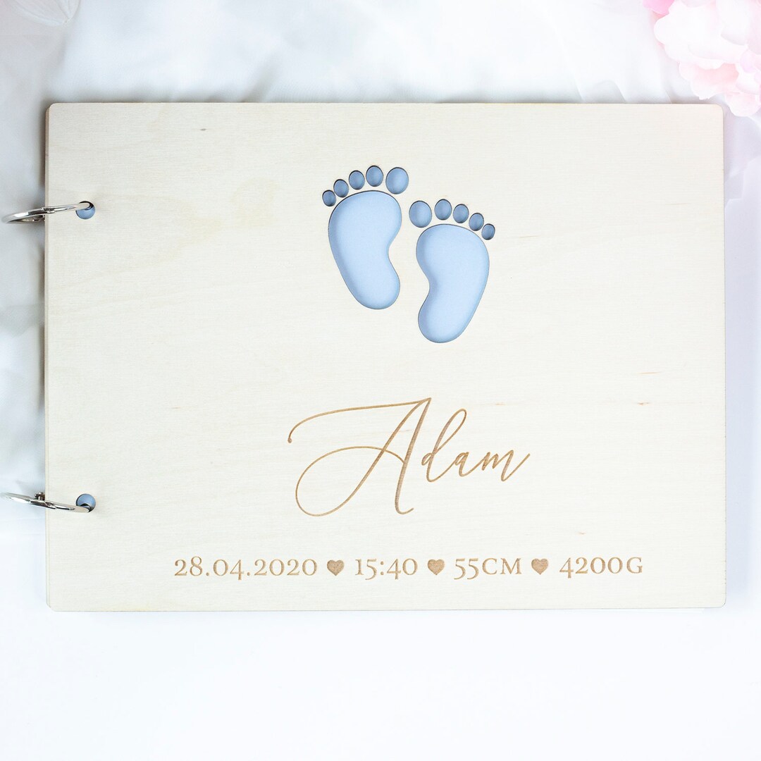 First Birthday Gift Personalized Baby Album Gift for a Child Wooden ...