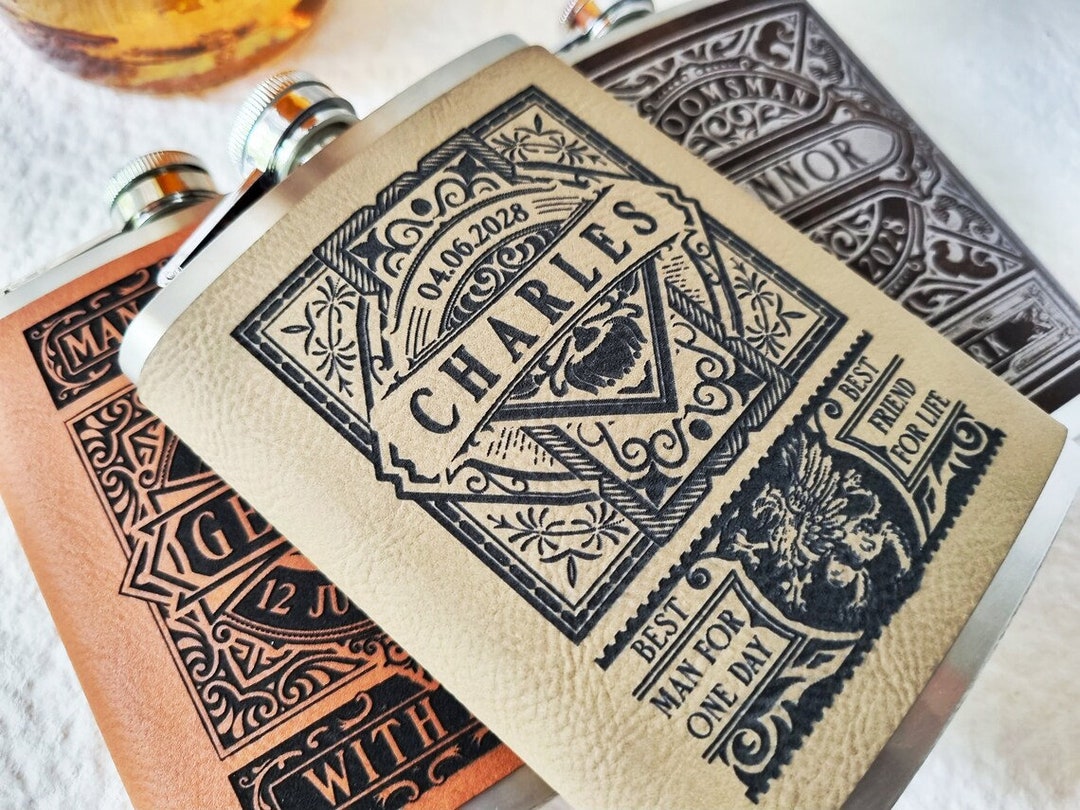 Wedding Whiskey Flask Best Man and Groom Gift Personalized - Etsy