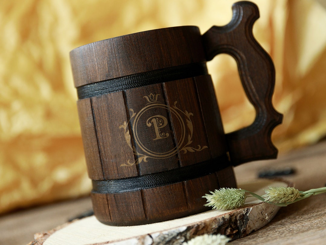 Wooden Beer Mug Best Friend Personalized Wedding Gift Best Man Gift ...