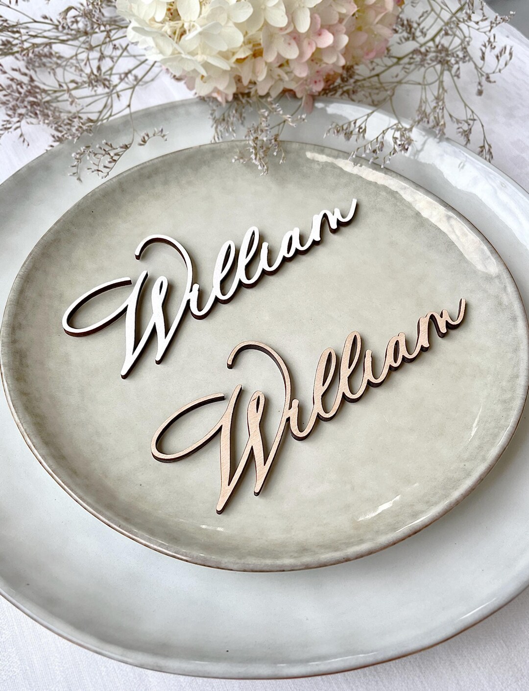 Personalized Wooden Name Cards, Wedding Table Tags, Wedding Place ...