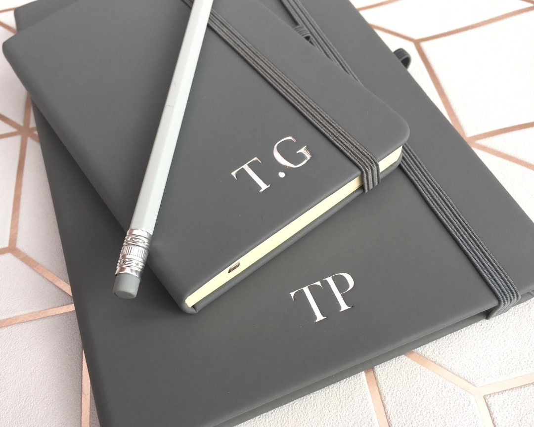 Personalised Grey Notebook Gift A5 or A6 Personalised Birthday Presents ...
