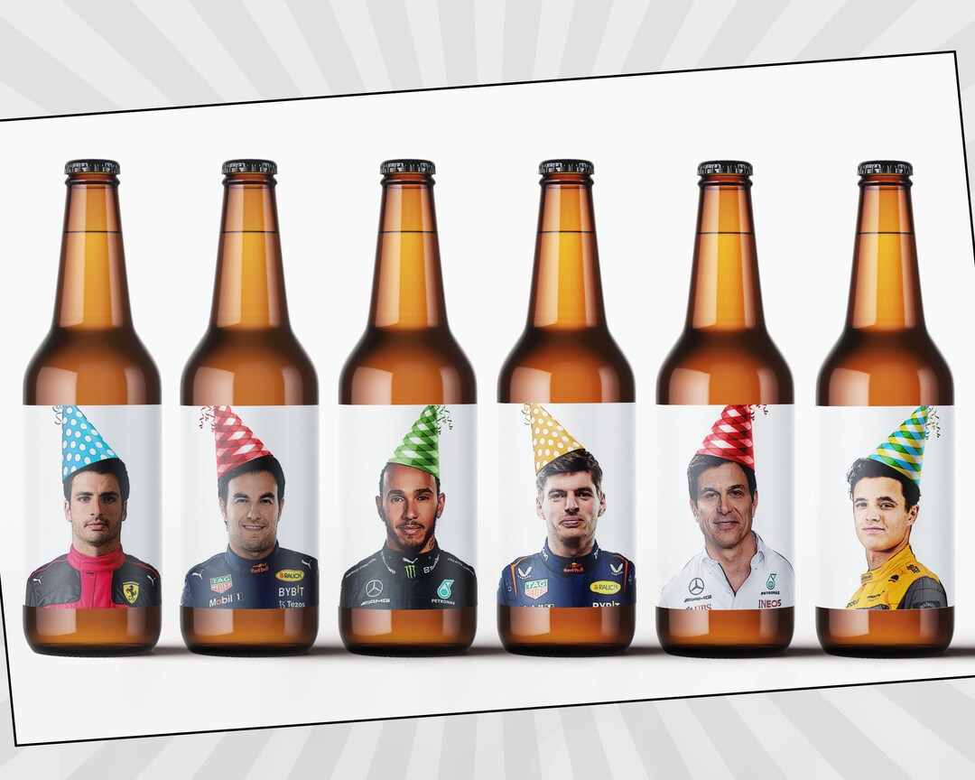 F1 Beer Bottle Labels: Formula 1 Fan Gift Stickers - Etsy