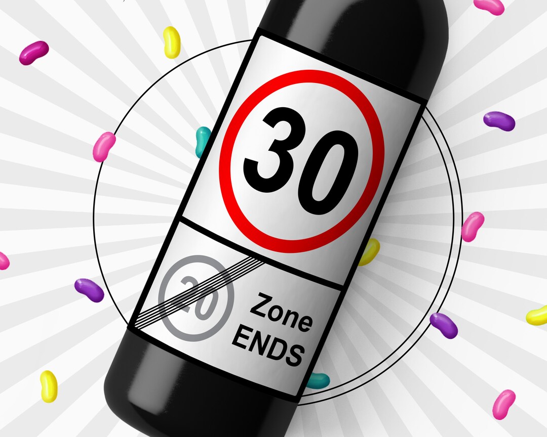 30th Birthday Wine Gift Milestone Birthday Alcohol Label Gift Idea 30th ...