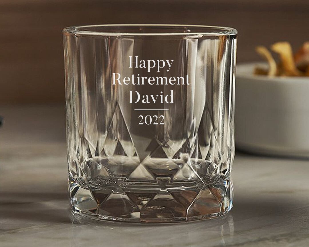 Retirement Gift Idea Personalised Engraved Whiskey Glass - Special ...