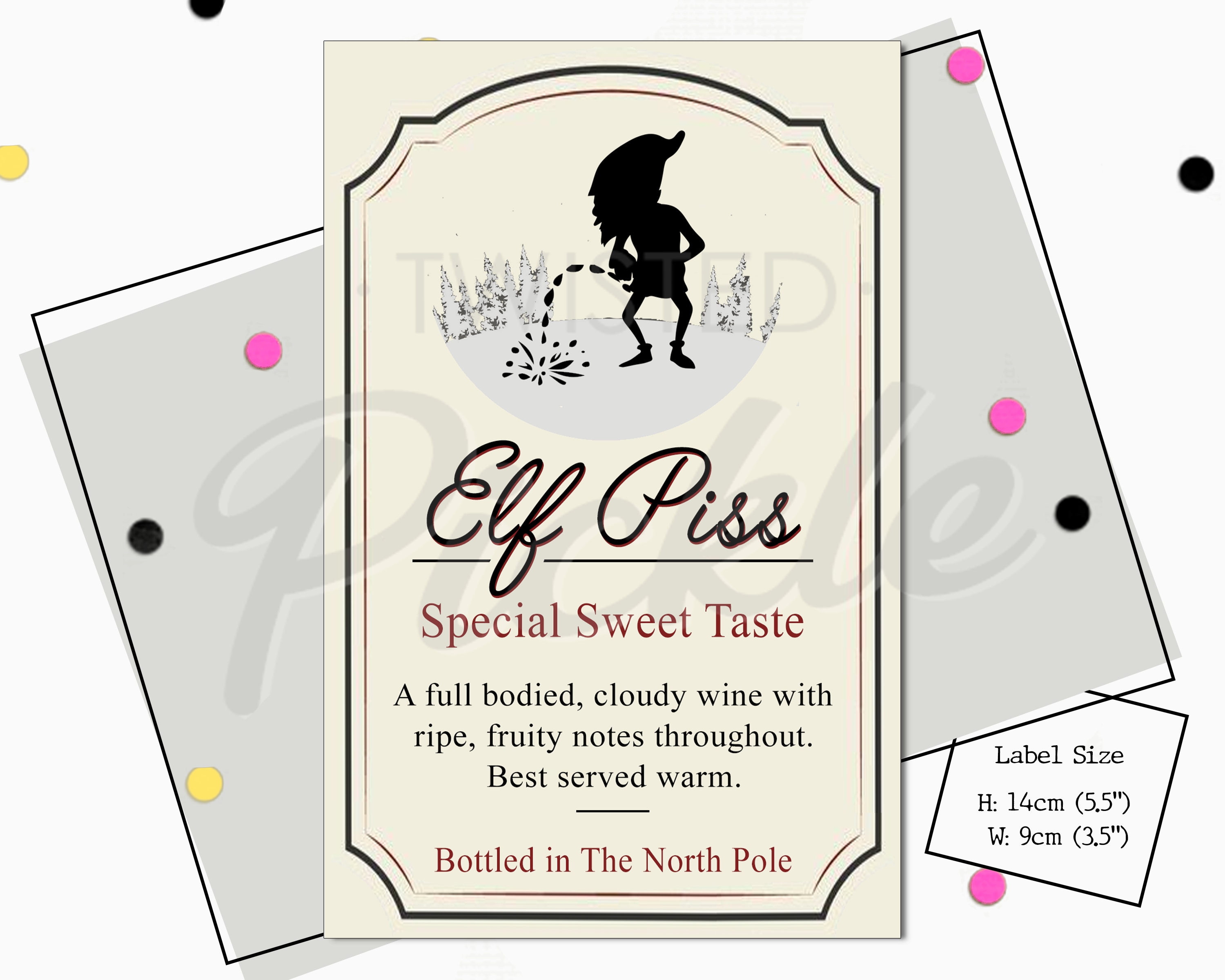 Funny Secret Santa Elf Piss Funny Novelty Wine Label - Etsy UK