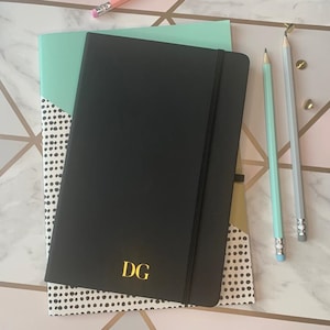 Initial Notebook Present - Personalised Notebook - Black Luxury ...