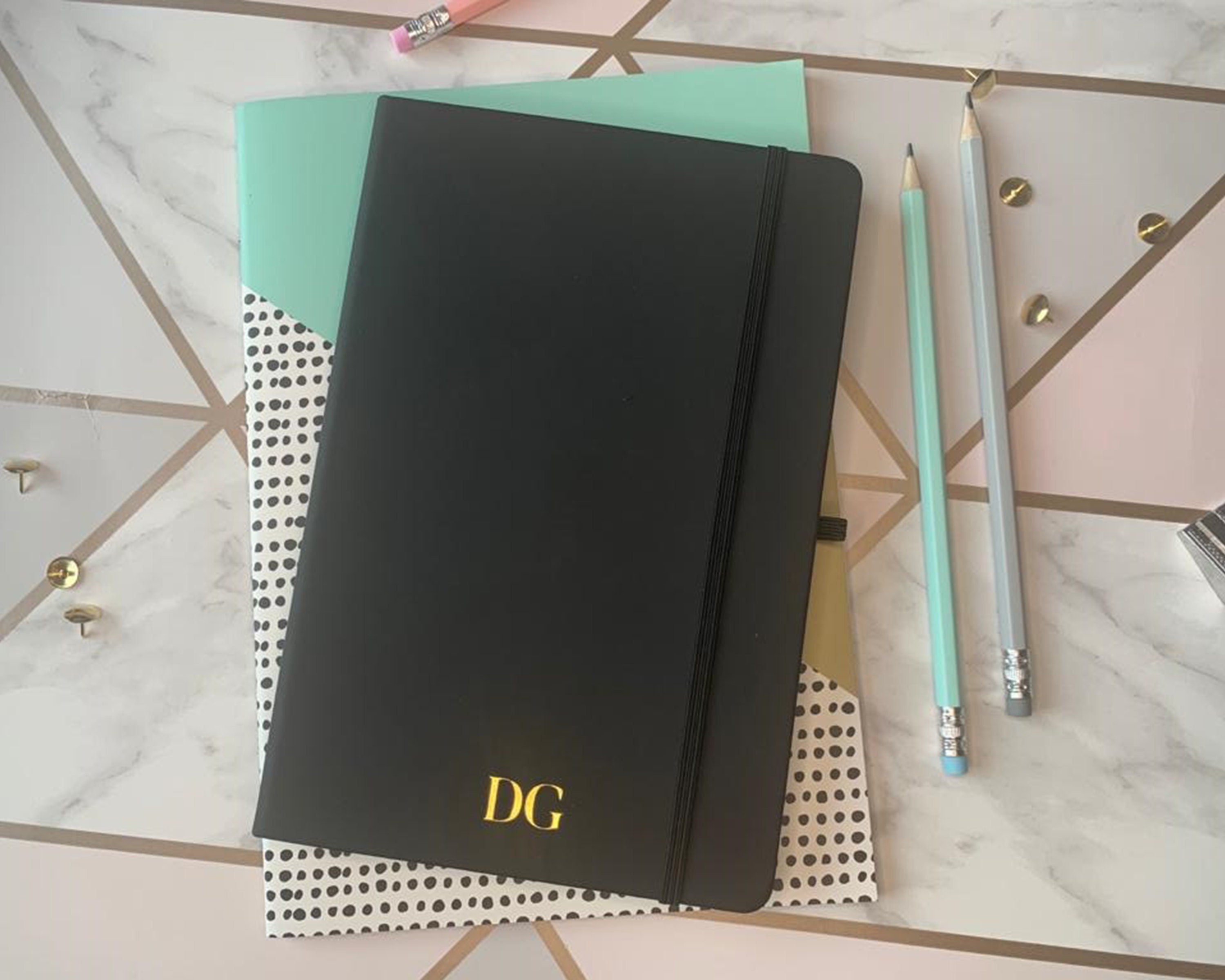 Initial Notebook Present Personalised Notebook Black - Etsy UK