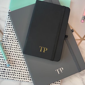 Initial Notebook Present - Personalised Notebook - Black Luxury ...