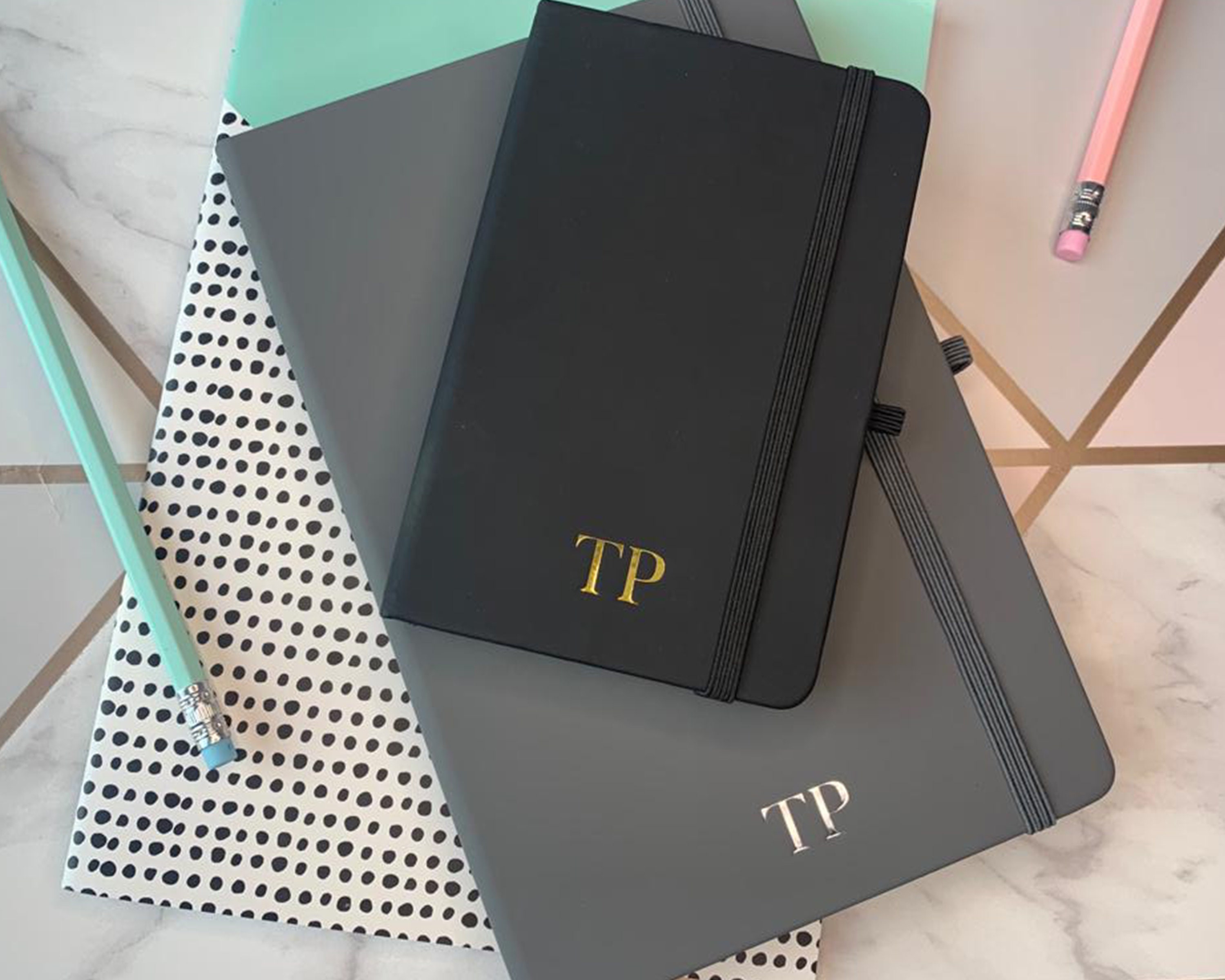 Initial Notebook Present Personalised Notebook Black - Etsy UK