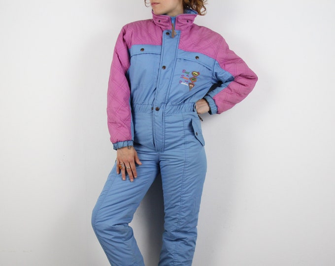Vintage Retro 80s 90s Ski Suit Skisuit Snowsuit Wear Jumpsuit Size XS-S women's Size Diadora ...