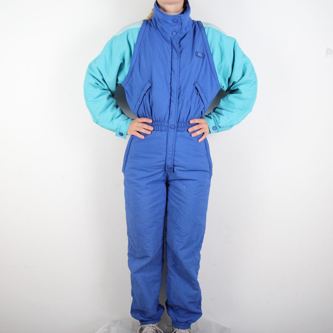 Vintage Retro 80s 90s Ski Suit Snowsuit Wear Jumpsuit Size S-M (38 ...