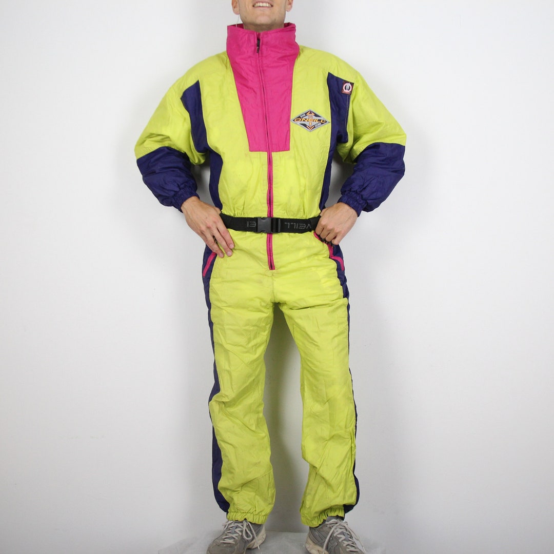 Vintage Retro 80s 90s Ski Suit Skisuit Snowsuit Wear Jumpsuit Size S-M ...
