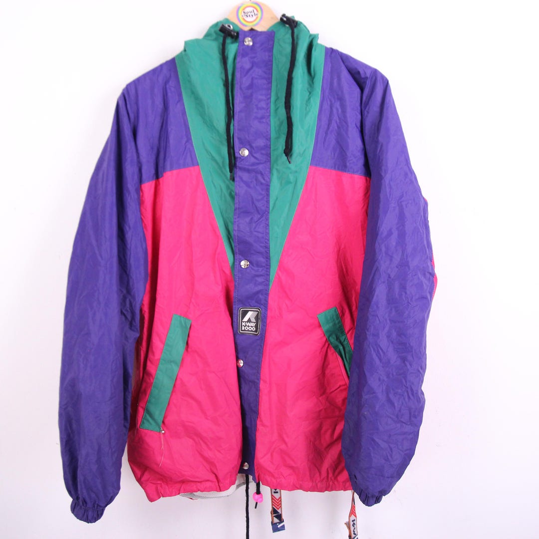 Vintage 90s Rain Jacket Pullover Jacket M Windbreaker K Way - Etsy