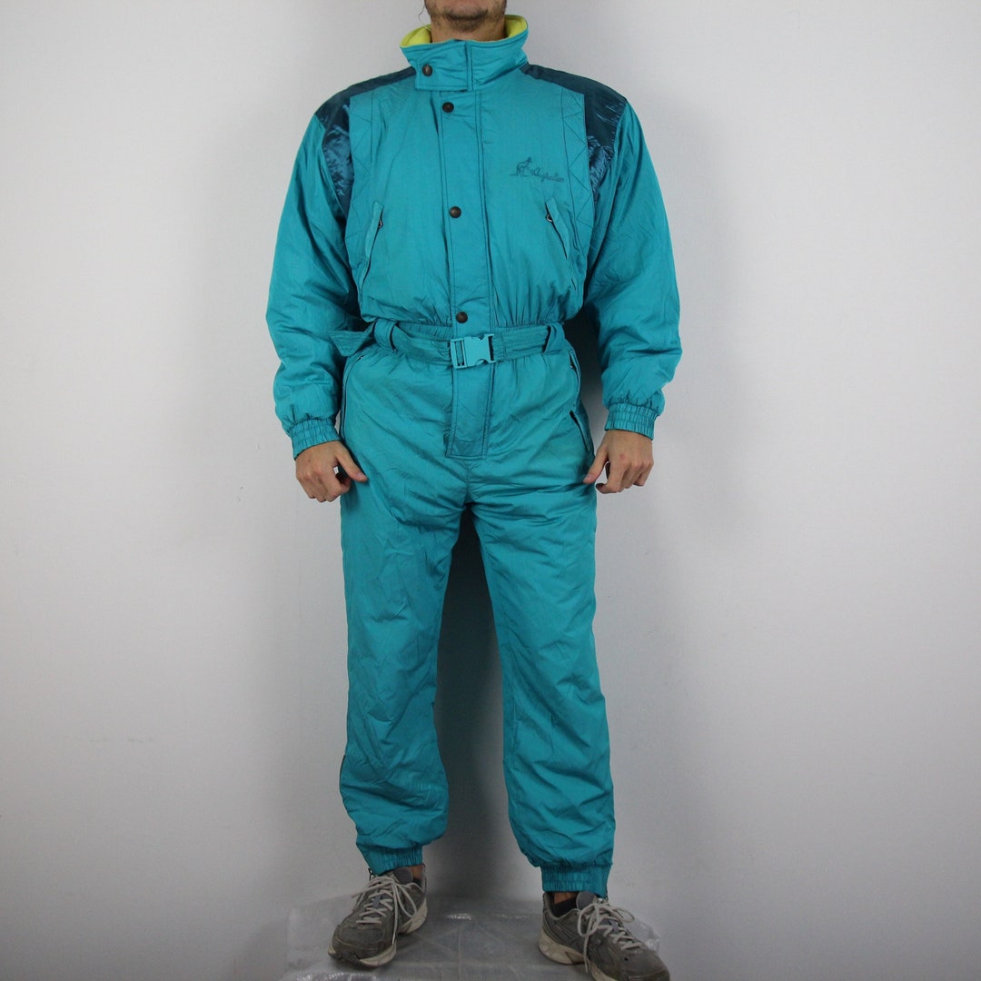 Vintage Retro 80s 90s Ski Suit Skisuit Snowsuit Wear Jumpsuit Size S-M ...